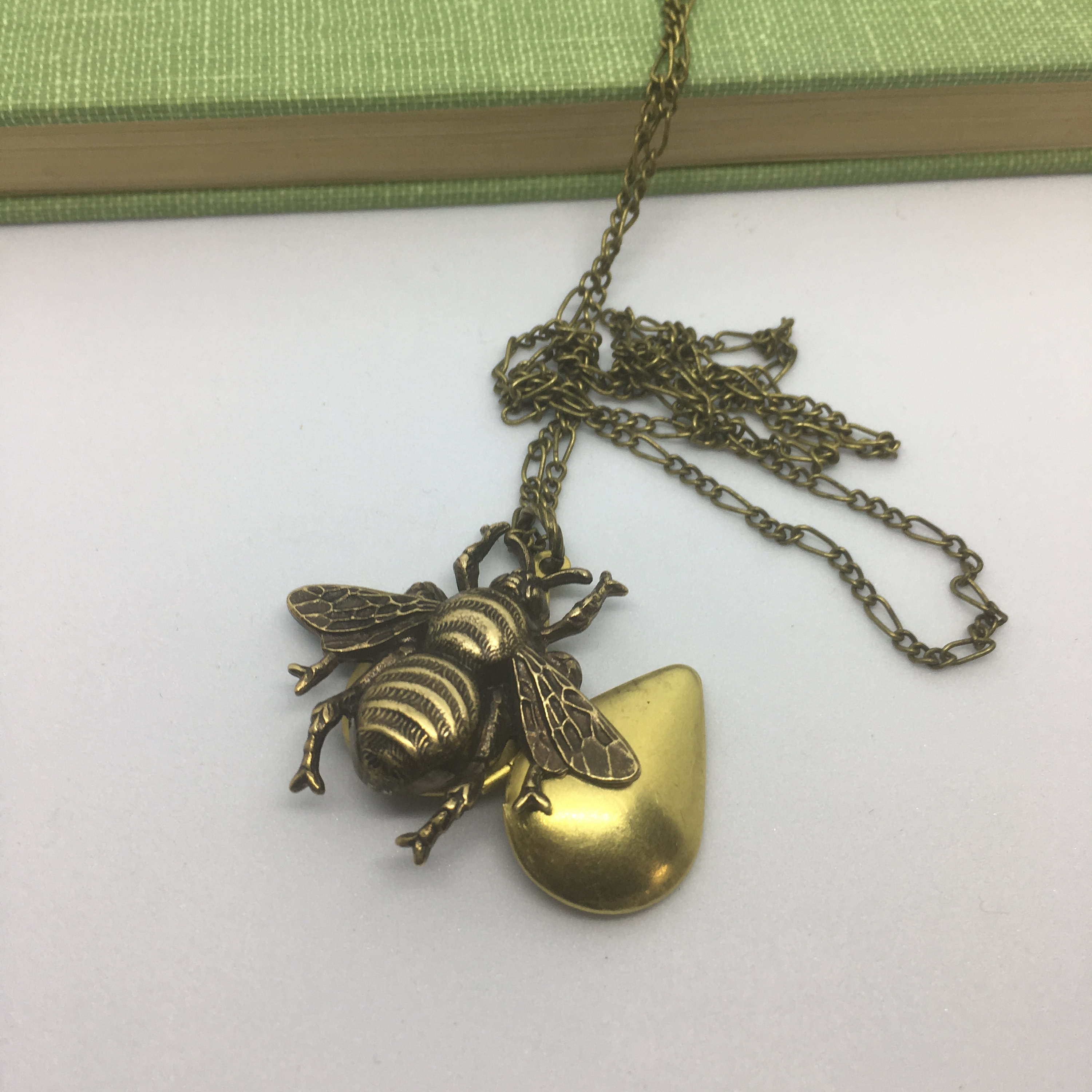 Hidden Locket Necklace BEE Secret Compartment Women's | Etsy