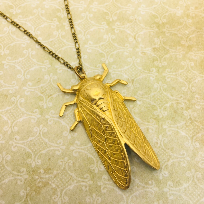 Hidden Locket Necklace CICADA Large Secret Compartment Bug | Etsy