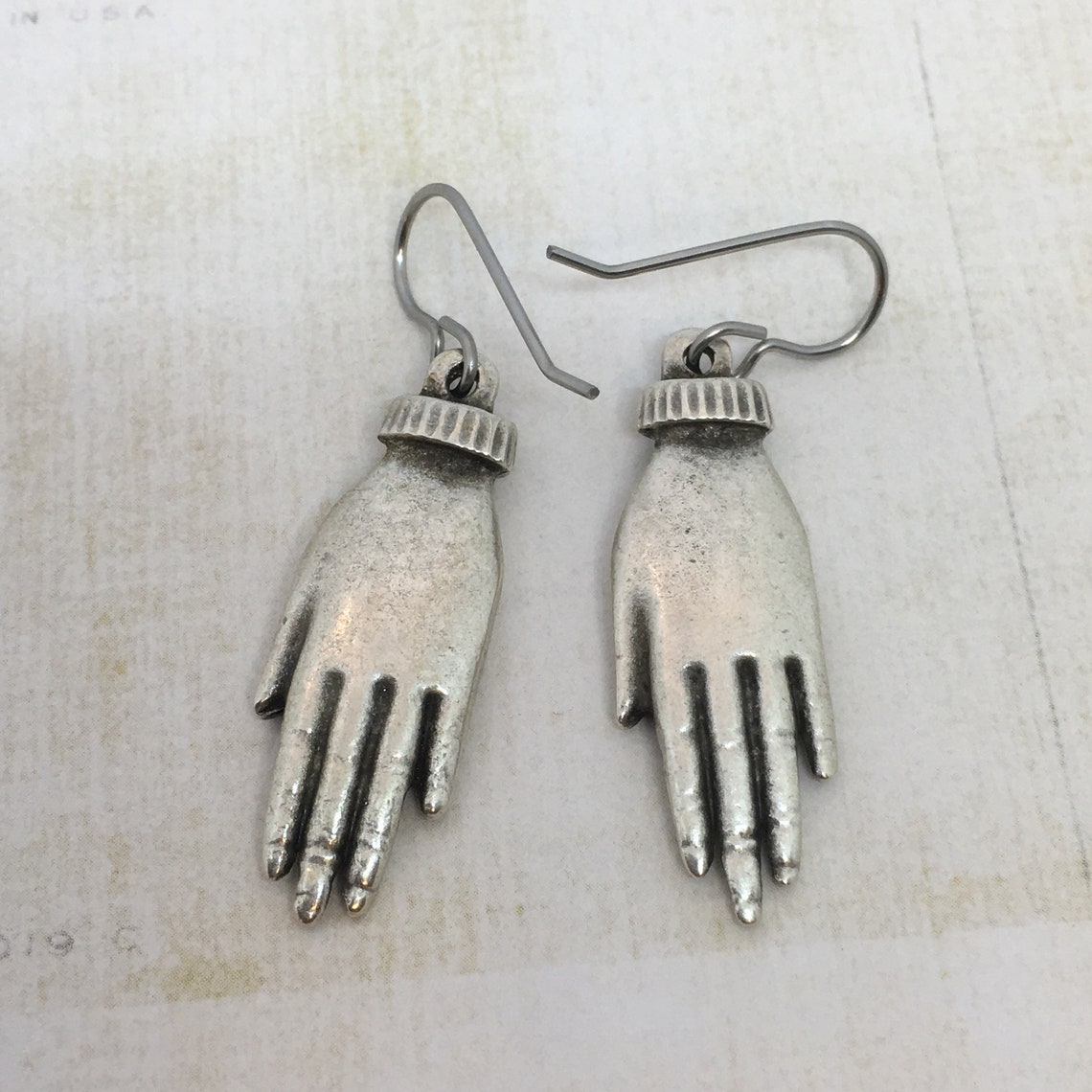 Hand Charm Earrings Silver Open Hand Love Tolerance Artisan | Etsy