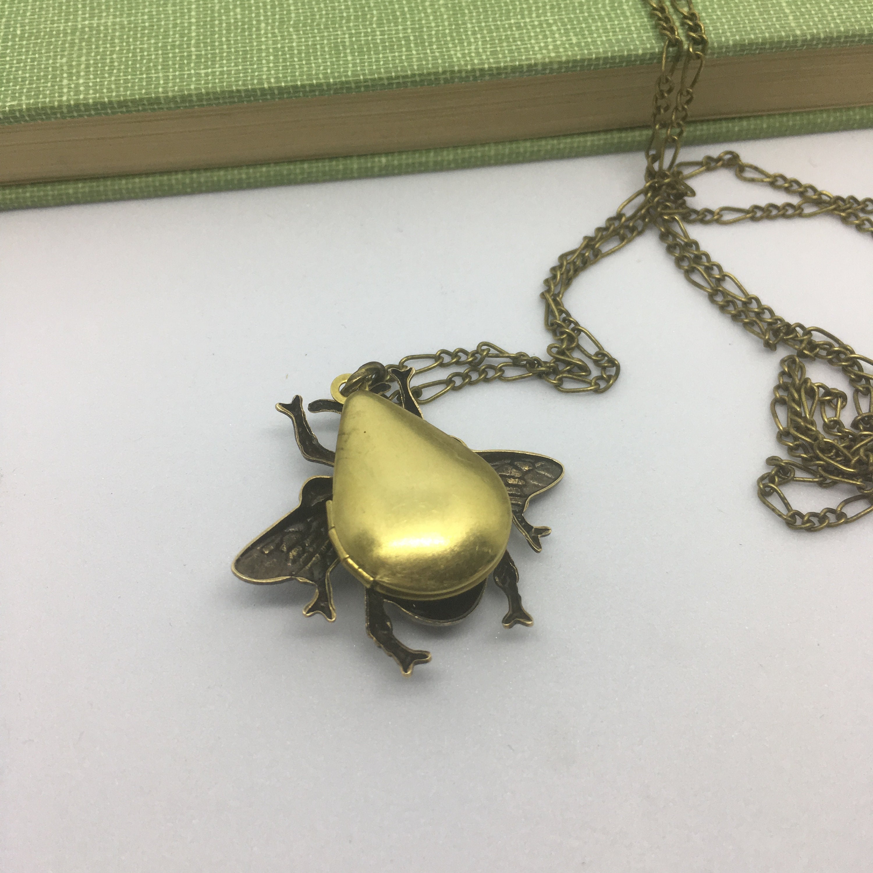 Hidden Locket Necklace BEE Secret Compartment Women's | Etsy
