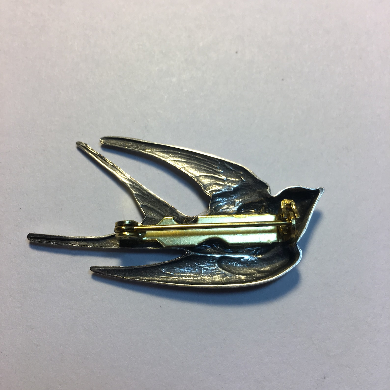 Silver Swallow Bird Brooch Nature Pin Sterling Silver Plated Metal ...