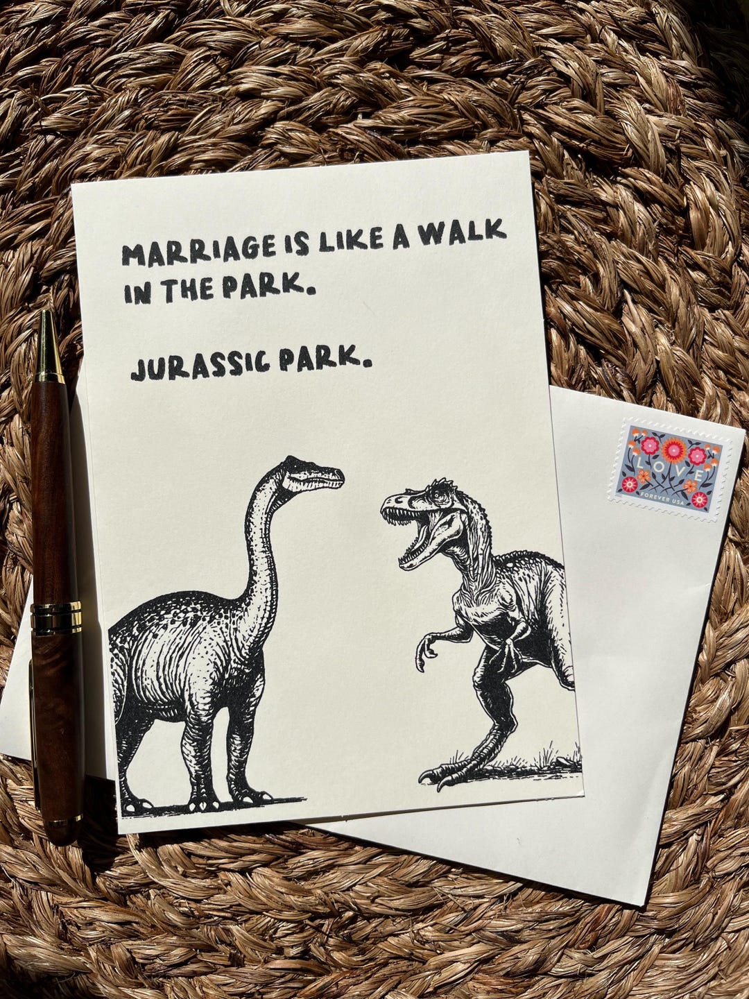 Funny Marriage Anniversary Card Jurassic Park Relationship Humor ...