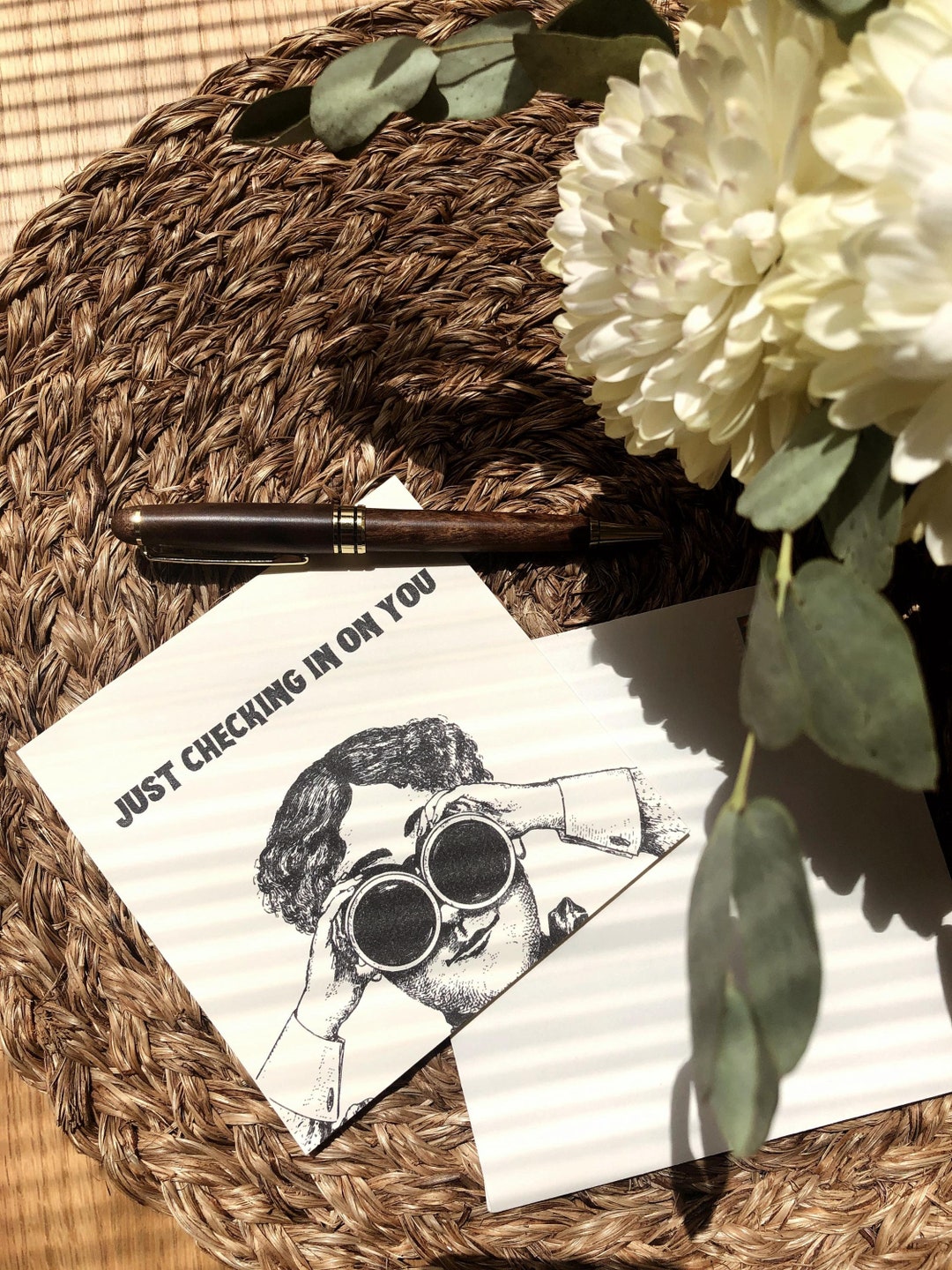 Vintage Just Checking in Card / Funny Card for Friend / Sassy Greeting ...