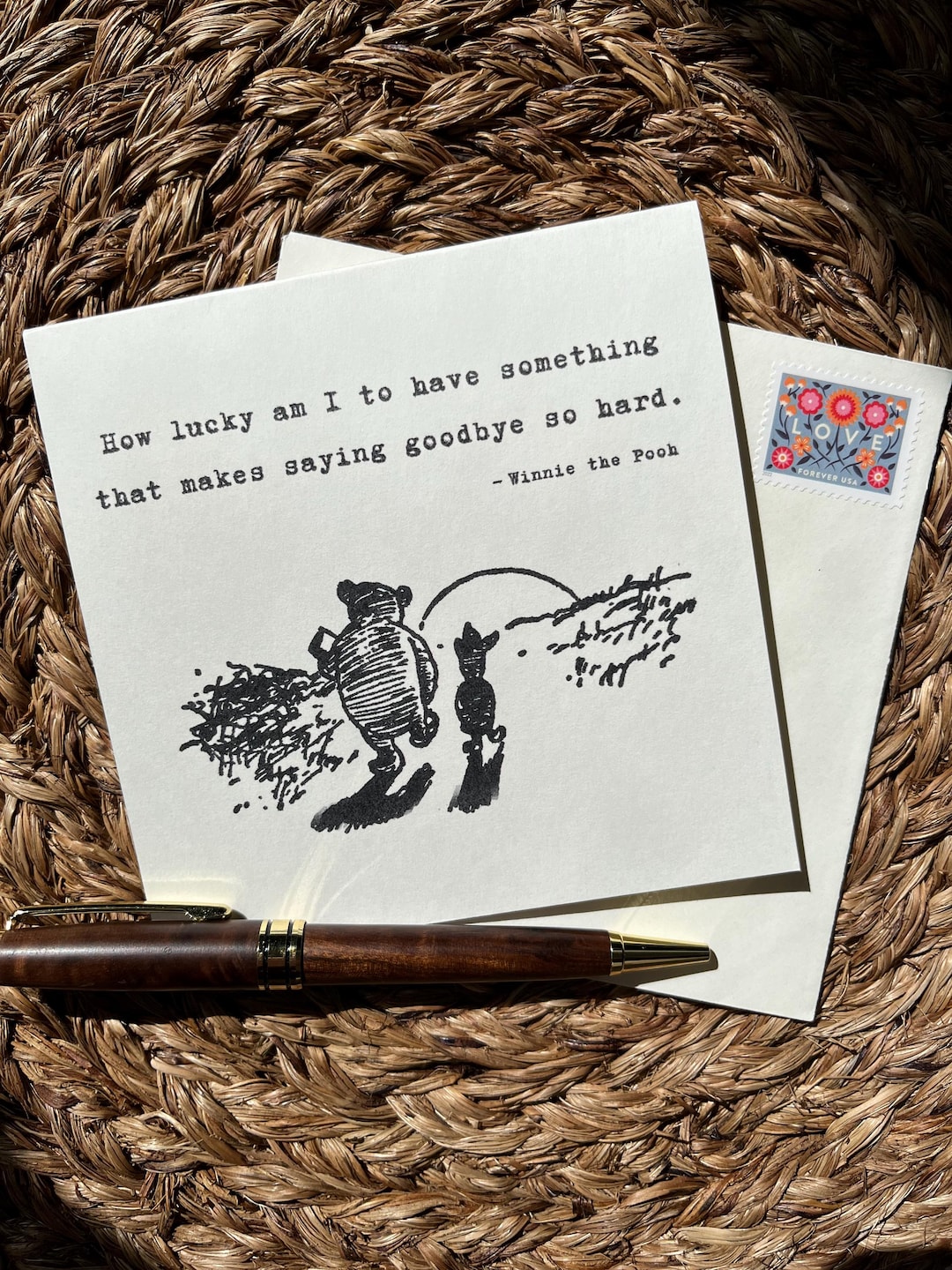 Winnie the Pooh Goodbye Card - Sentimental Friendship Quote - Moving ...