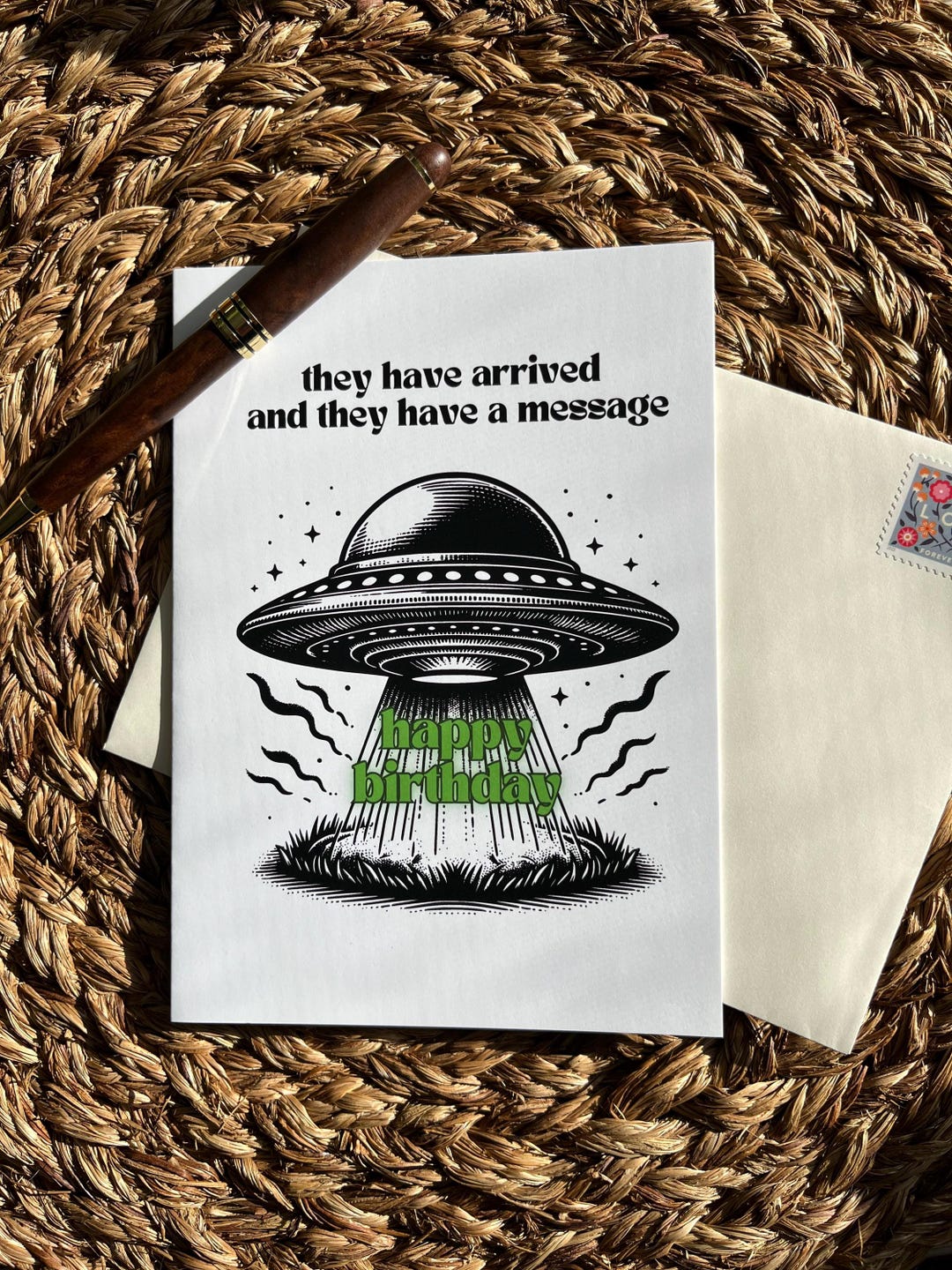 Alien Themed Birthday Card, Unique Birthday Card, They Have Arrived ...