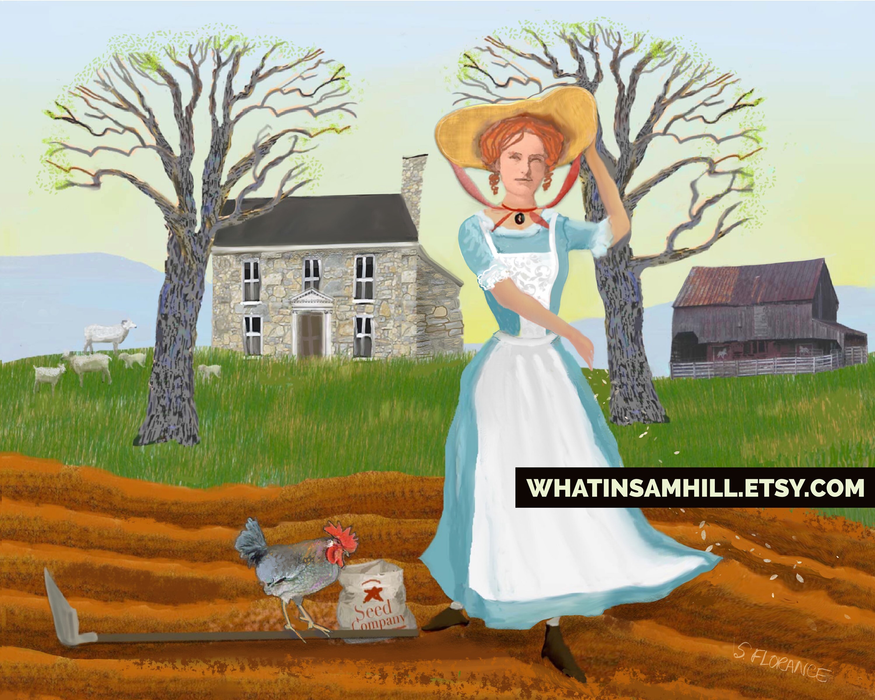 Spring in the Shenandoah Valley, 10x8 Folk Painting Print - Etsy