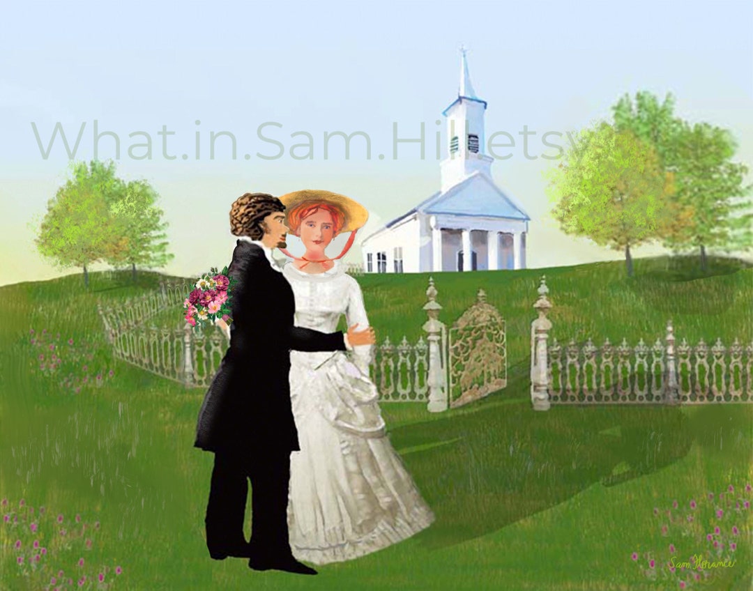 June Wedding Folk Art Print 14"x11" - Etsy