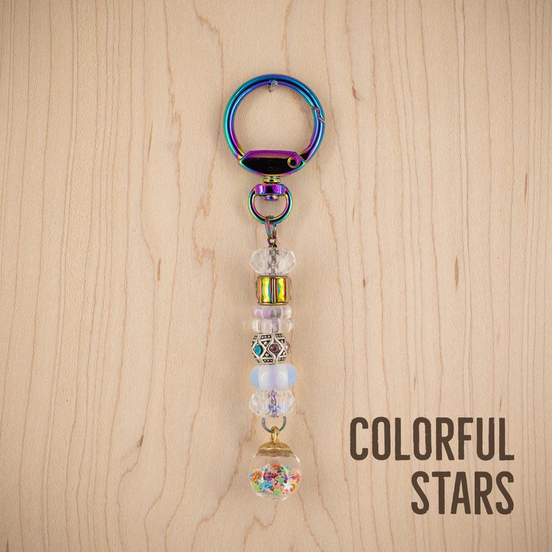 Beaded Keychains or Bag Charms // Rainbow-toned Accents // Multiple ...