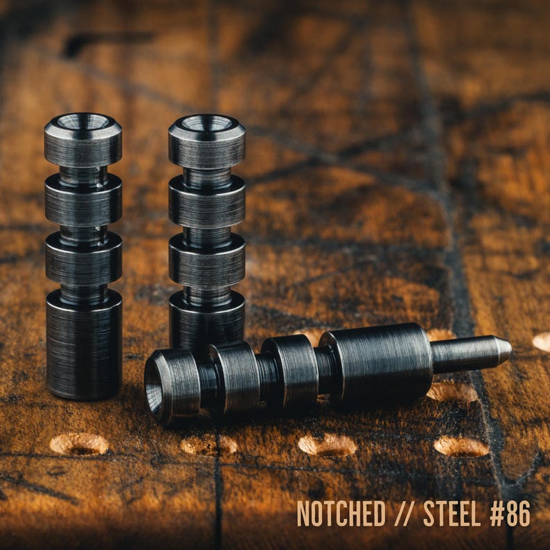 Metal Cribbage Pegs | Notched | Handmade Machined | Steel, Aluminum ...