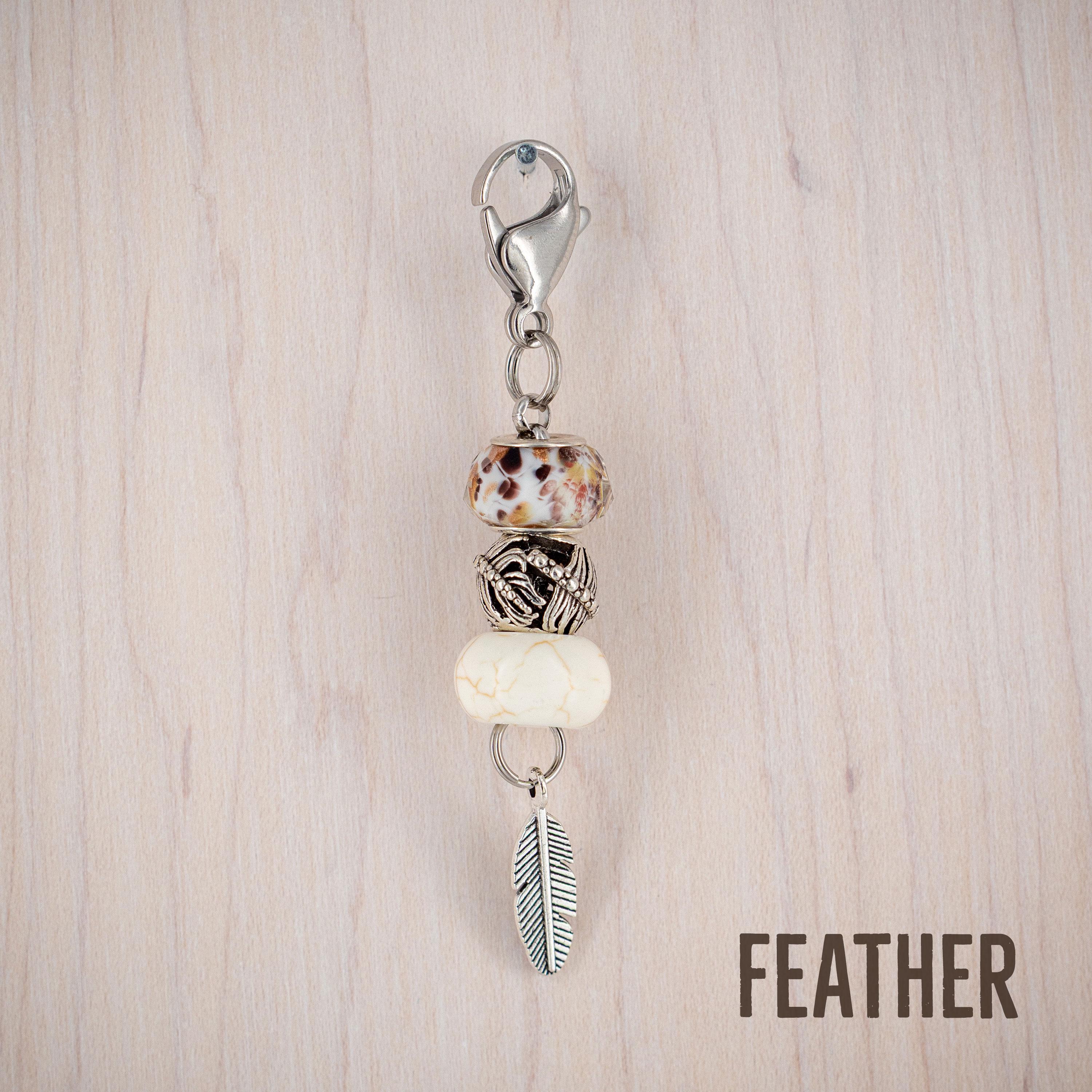 Beaded Zipper Pull/keychain - Silver Metal Accents & Charm - Variety of ...