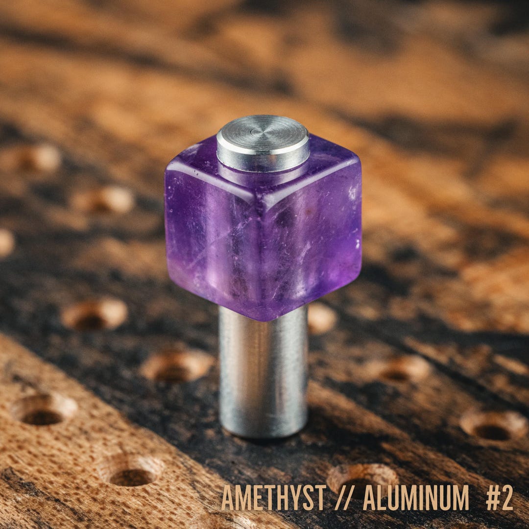 Cribbage Peg Set | Oversize Amethyst Square Gemstone W/ Aluminum ...