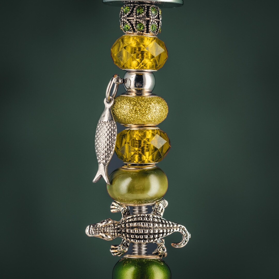 Beaded Planter Stake or Table Centerpiece | Alligator-inspired ...