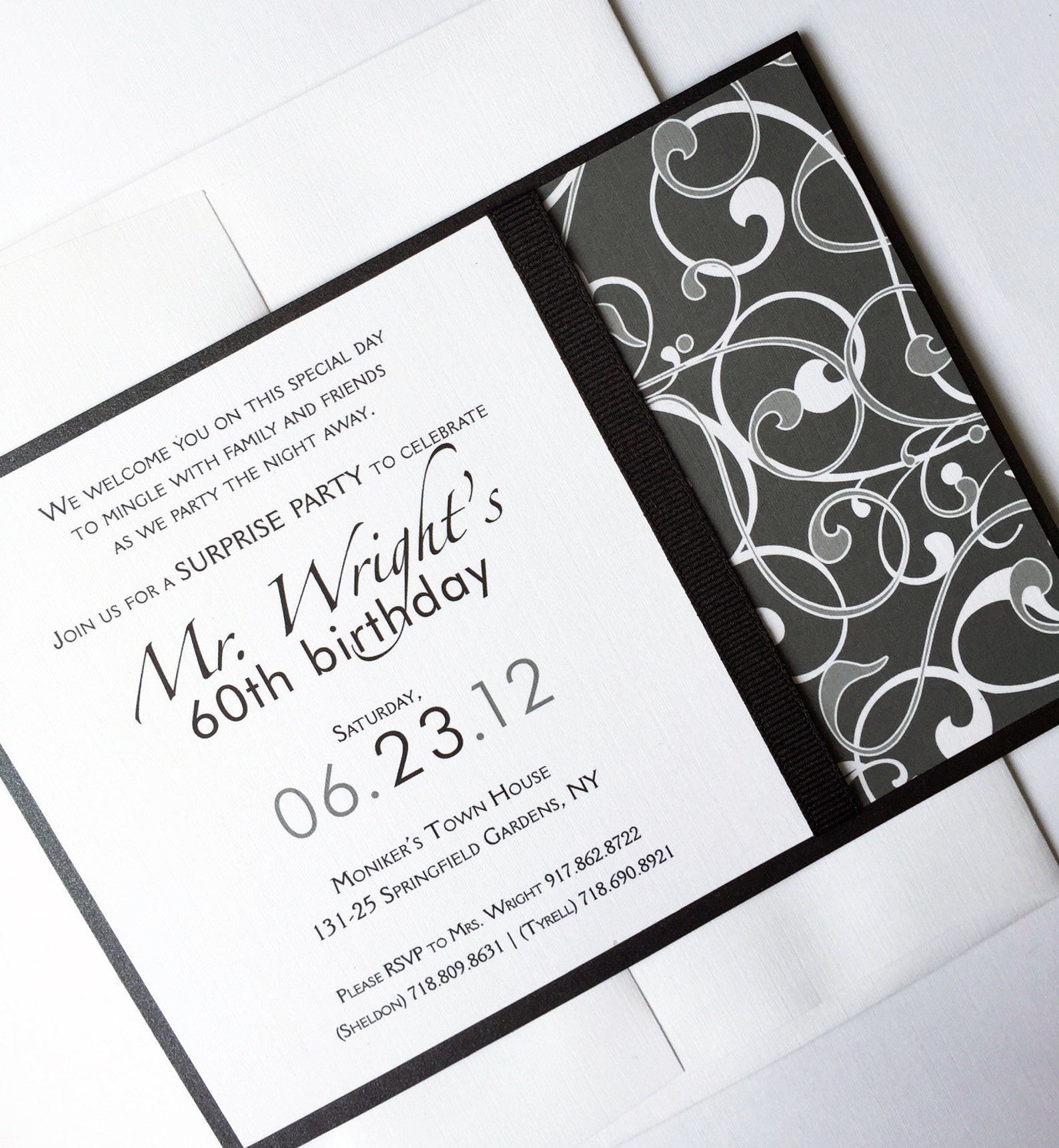 Male Birthday Party Invitations, Modern Masculine Wedding Invitation ...