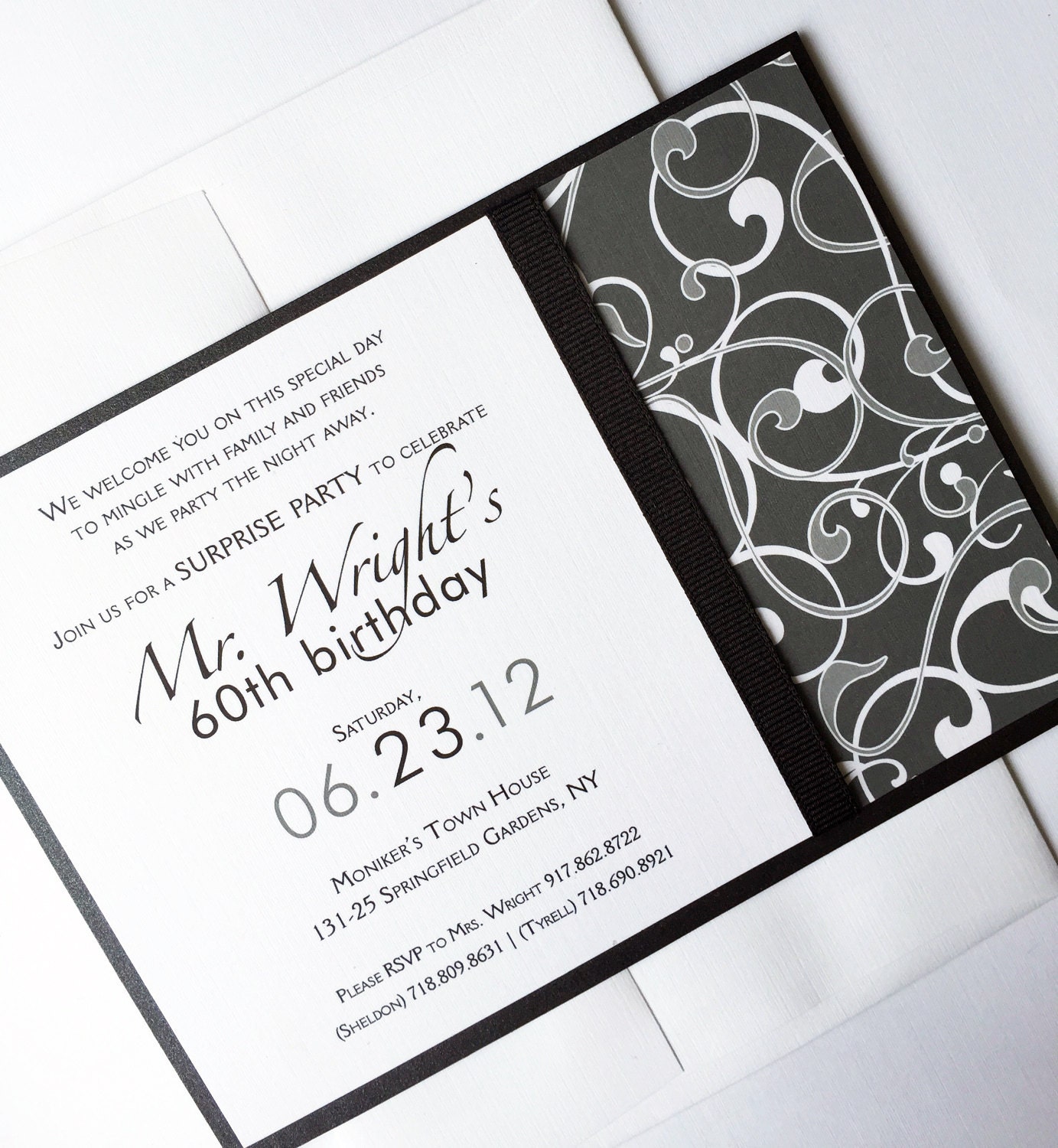 Male Birthday Party Invitations, Modern Masculine Wedding Invitation ...