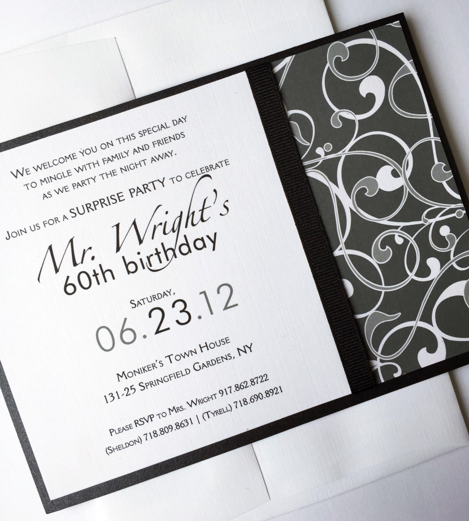Male Birthday Party Invitations, Modern Masculine Wedding Invitation ...