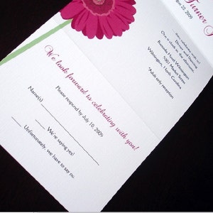 Red Gerber Daisy Wedding Invitation, Unique Simple Wedding Invitations, Seal Send Spring Flower ...