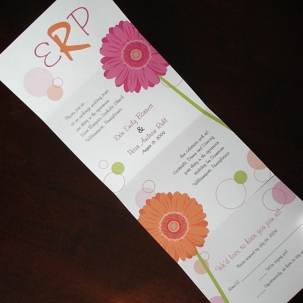 Gerber Daisy Invitation - Etsy