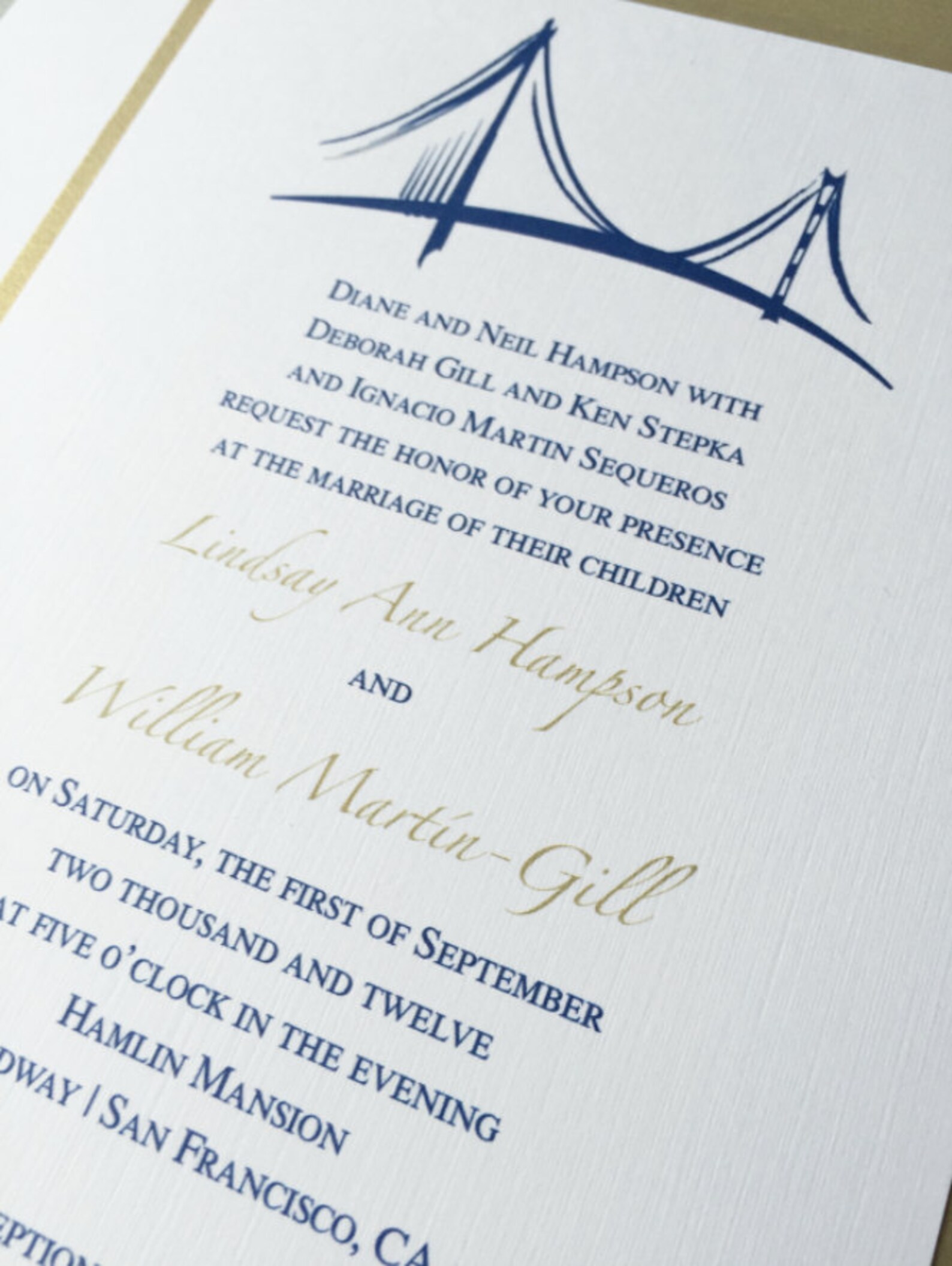 San Francisco, Golden Gate Bridge Wedding Invitation, Cityscape Wedding ...