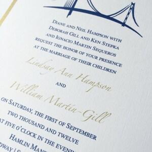 San Francisco, Golden Gate Bridge Wedding Invitation, Cityscape Wedding ...