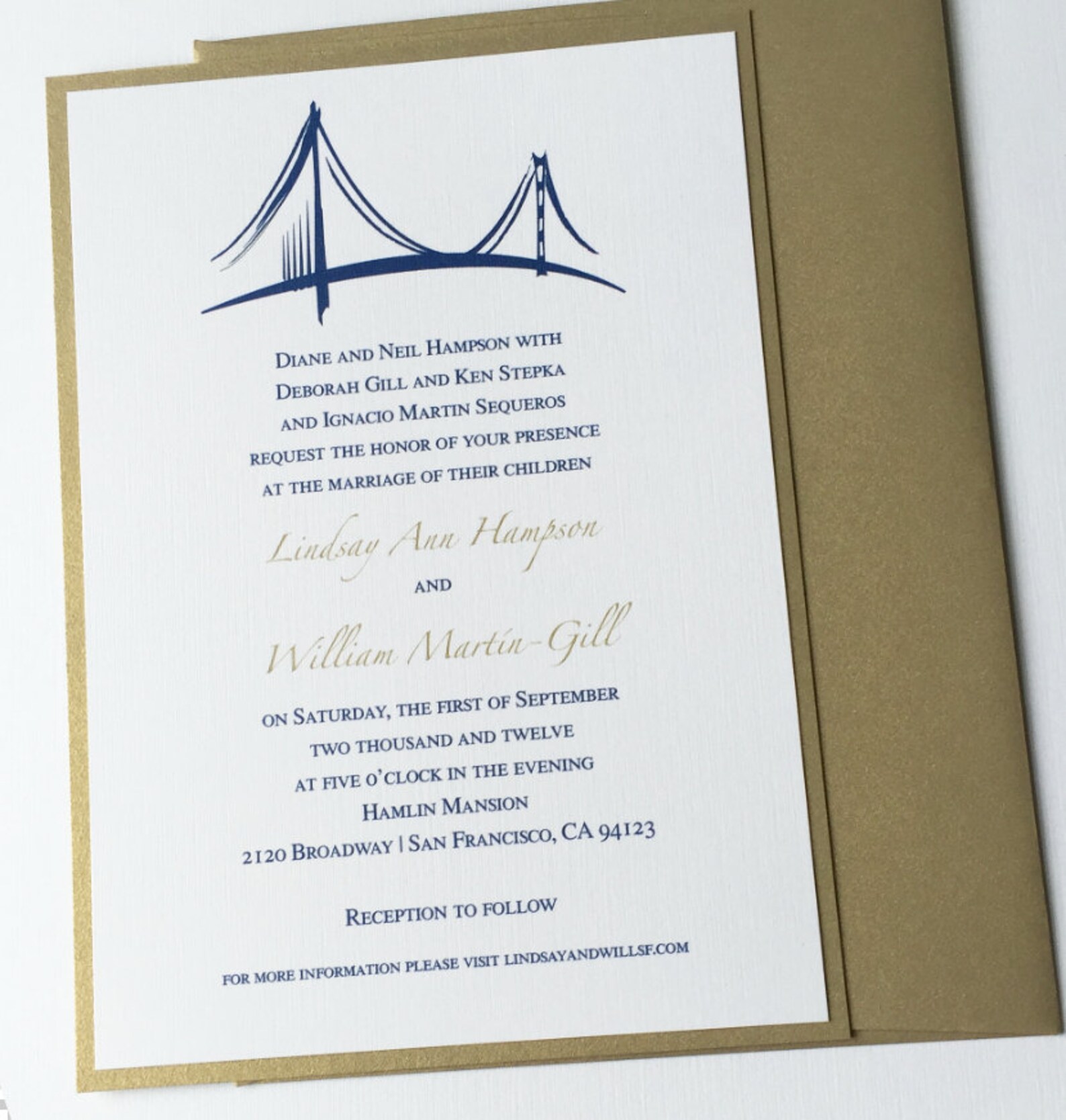 San Francisco, Golden Gate Bridge Wedding Invitation, Cityscape Wedding ...