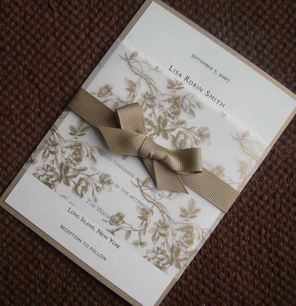 Rustic Romantic Wedding Invitation, Elegant Floral Wedding Invitation ...