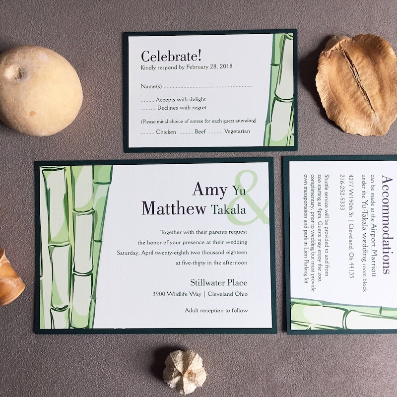 Bamboo Invitations - Etsy