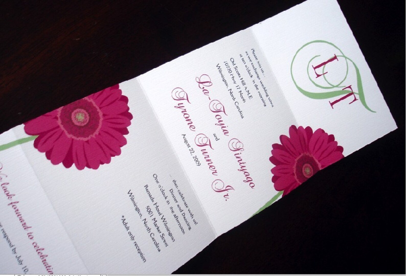 Red Gerber Daisy Wedding Invitation, Unique Simple Wedding Invitations, Seal Send Spring Flower ...