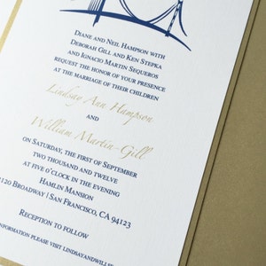 San Francisco, Golden Gate Bridge Wedding Invitation, Cityscape Wedding ...