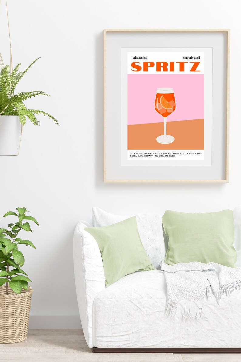 Aperol Spritz Wall Art Poster Cocktail Bar Print - Etsy