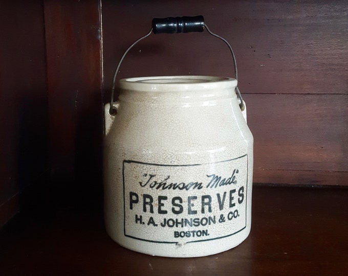 1800s H. A. Johnson "johnson Made" Preserves Crock - Turn of the ...