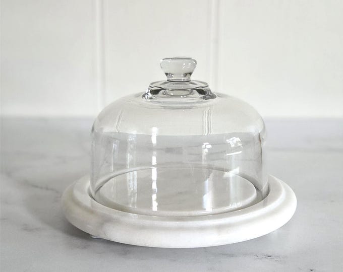 Vintage Marble + Glass Cheese Dome - Small Room Temperature Cheese ...