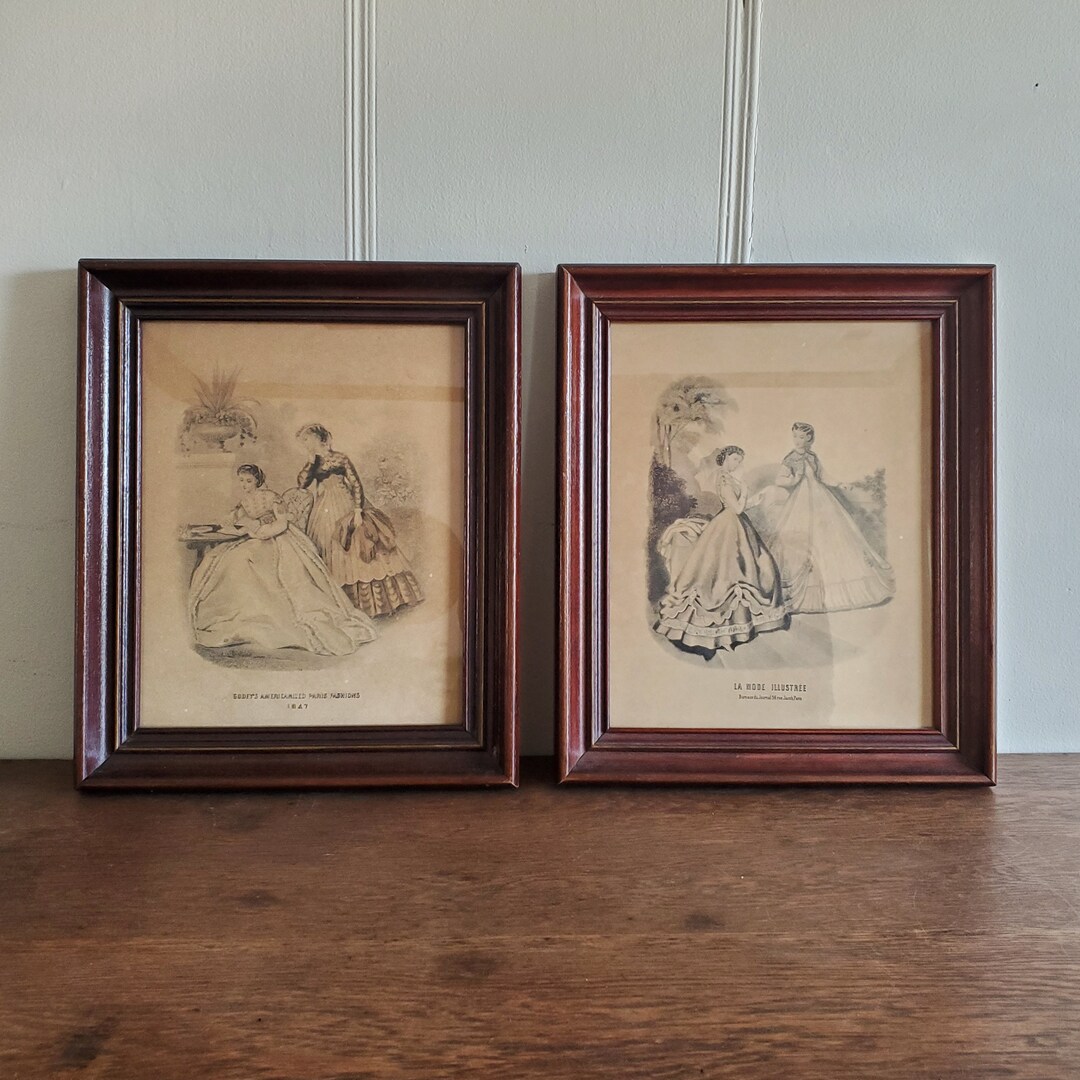 Framed 19th Century Fashion Lithographs: Godey's & La Mode Illustrée - Etsy