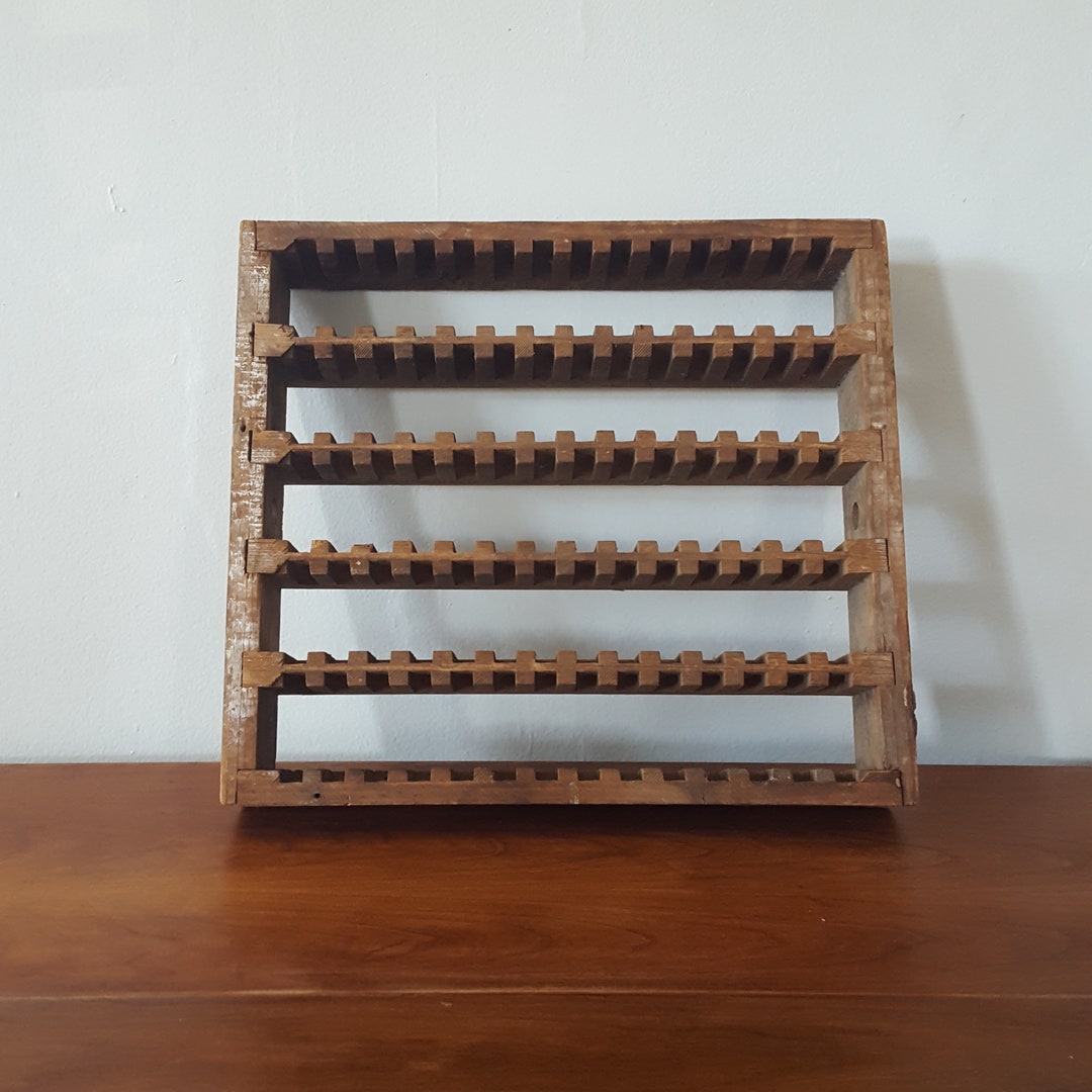 Rustic Wood Rack Antique Lab Slide Storage, Chippy Collectible Display ...
