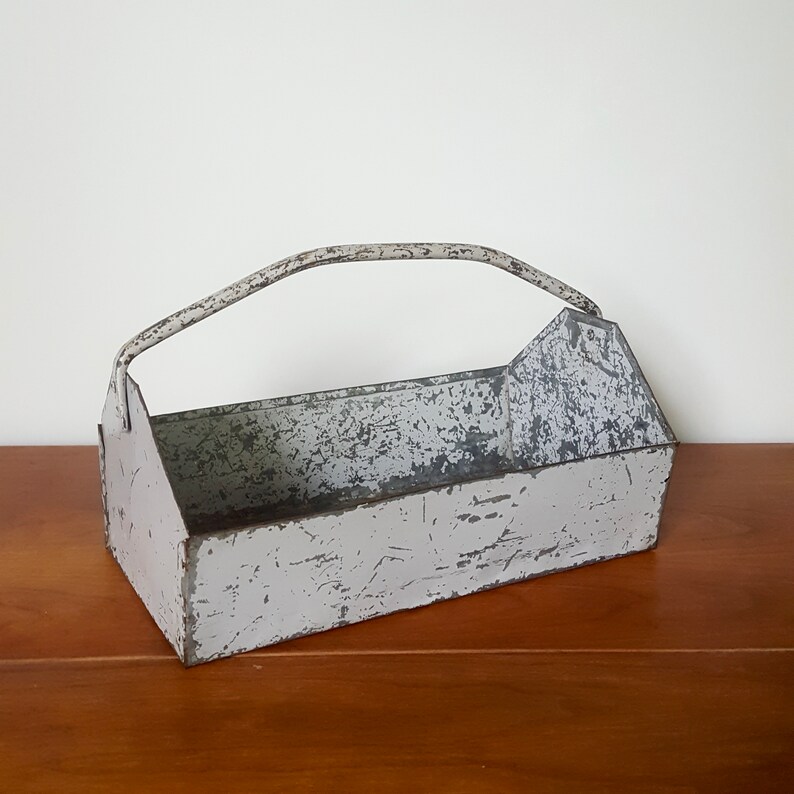 Chippy Galvanized Steel Tool Caddy Vintage Metal Tool Box - Etsy