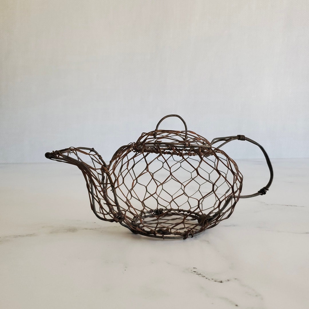 Chicken Wire Tea Pot Handmade Folk Art Metal Tea Pot With - Etsy