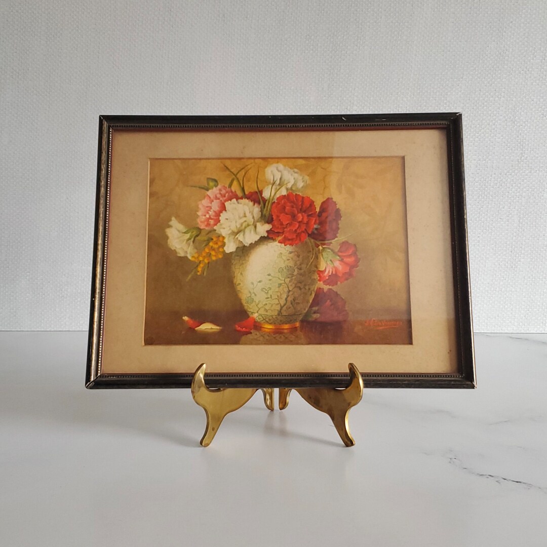 Carnation Lithograph - Antique Colored Lithograph Engraving, Floral ...