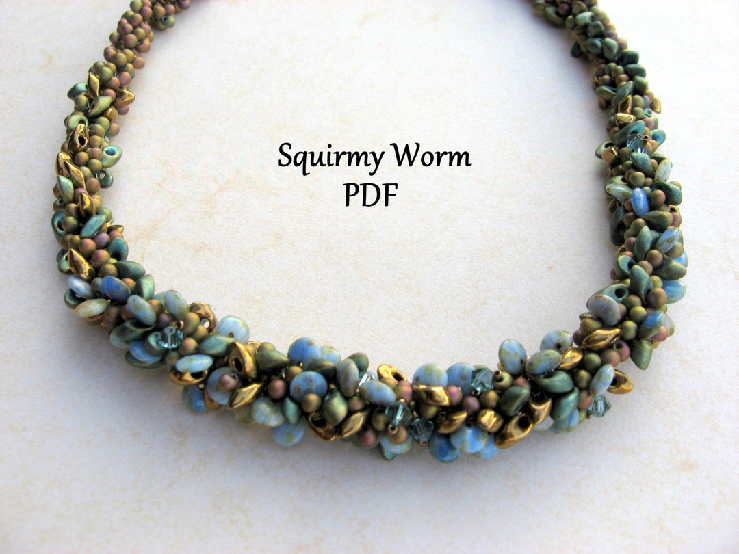 PATTERN -----squirmy Worm Necklace Tutorial-----pdf-----instant ...