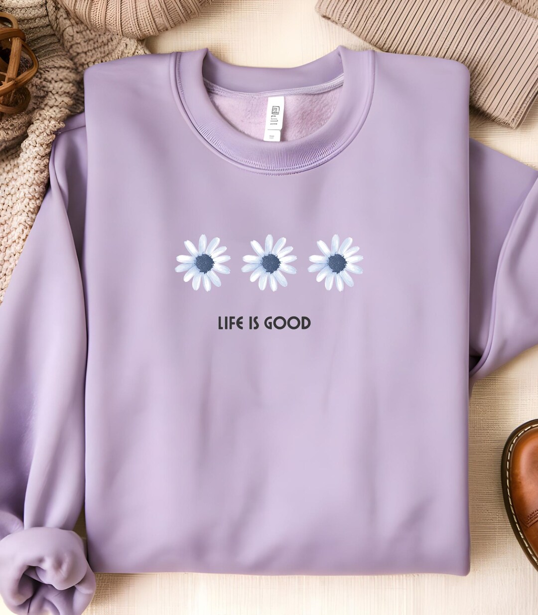 Life is Good Daisy Sweatshirt | Positive Vibes | Boho Style | Trendy ...