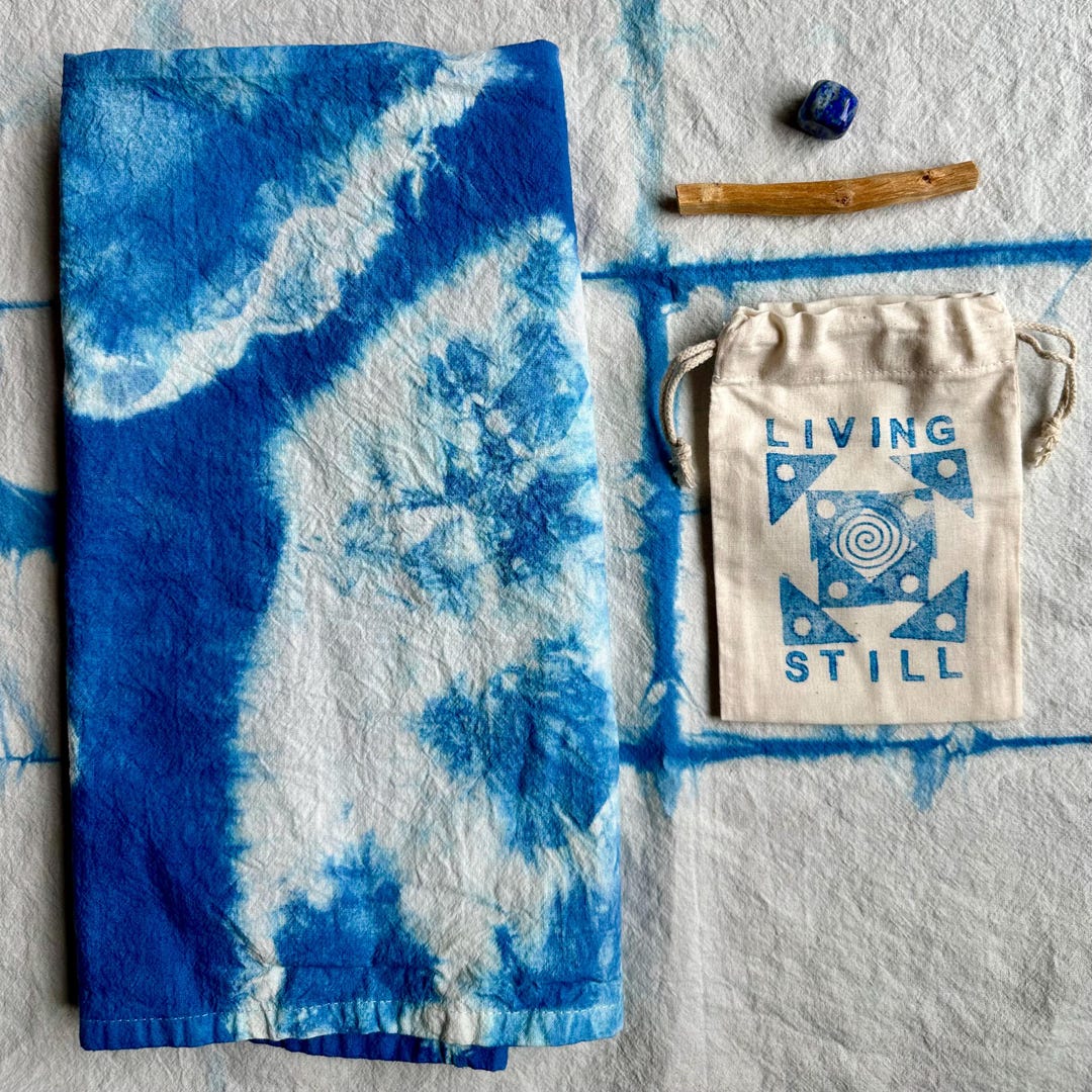 Shibori Altar Kit: Organic Cotton Cloth, Palo Santo, Lapis Lazuli - Etsy