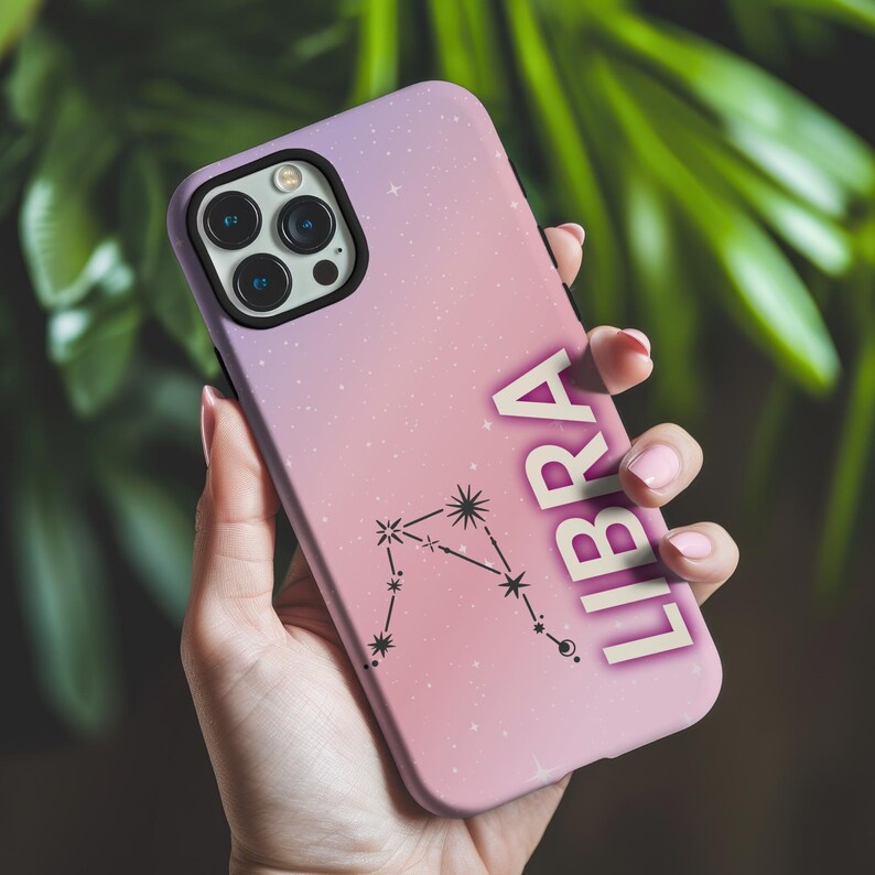 Zodiac Sign Libra Phone Case | Magsafe Astrology Pink Aura Cellphone ...