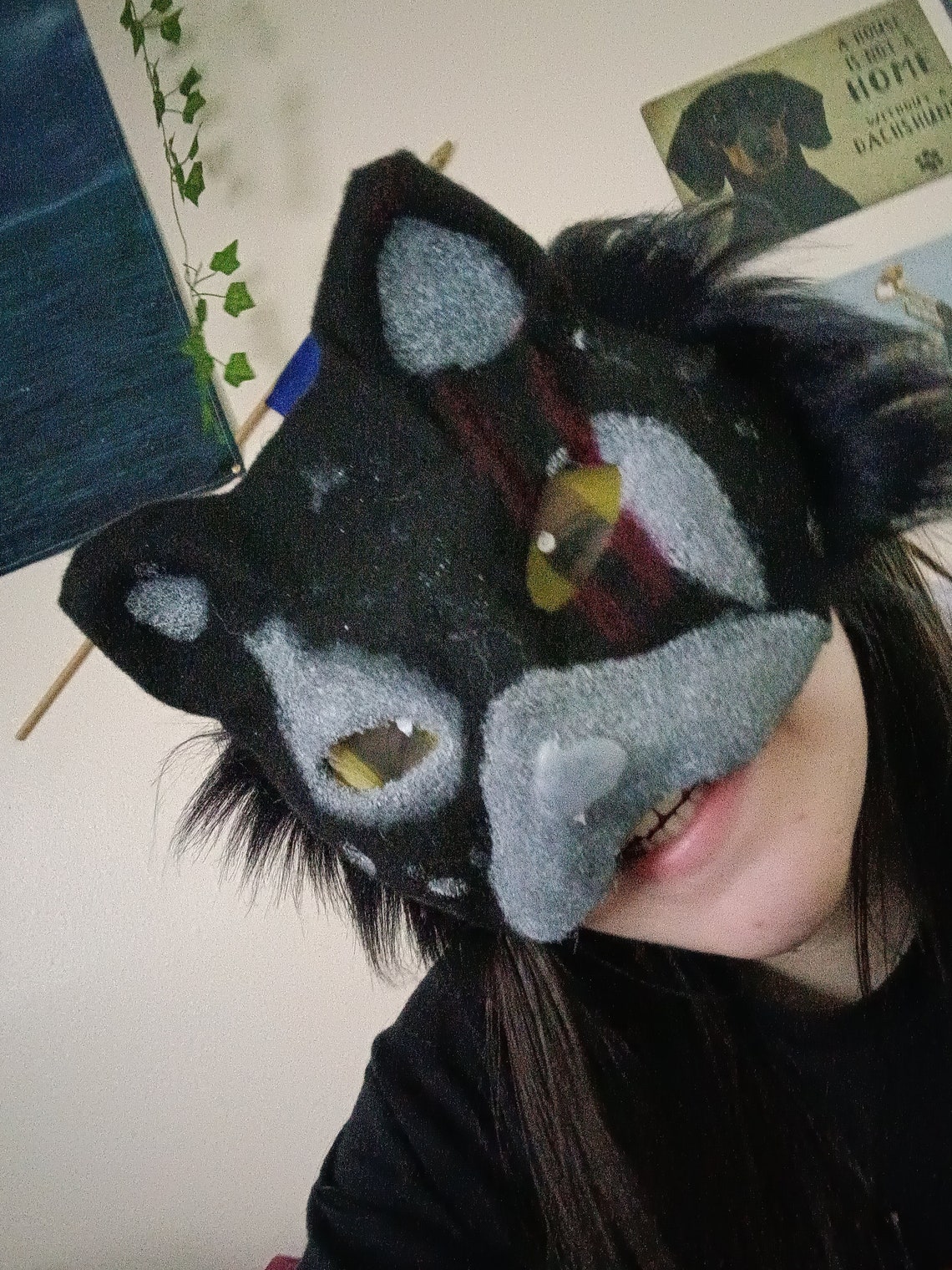 Black Tabby, Space Kitty, Therian Cat Mask - Etsy