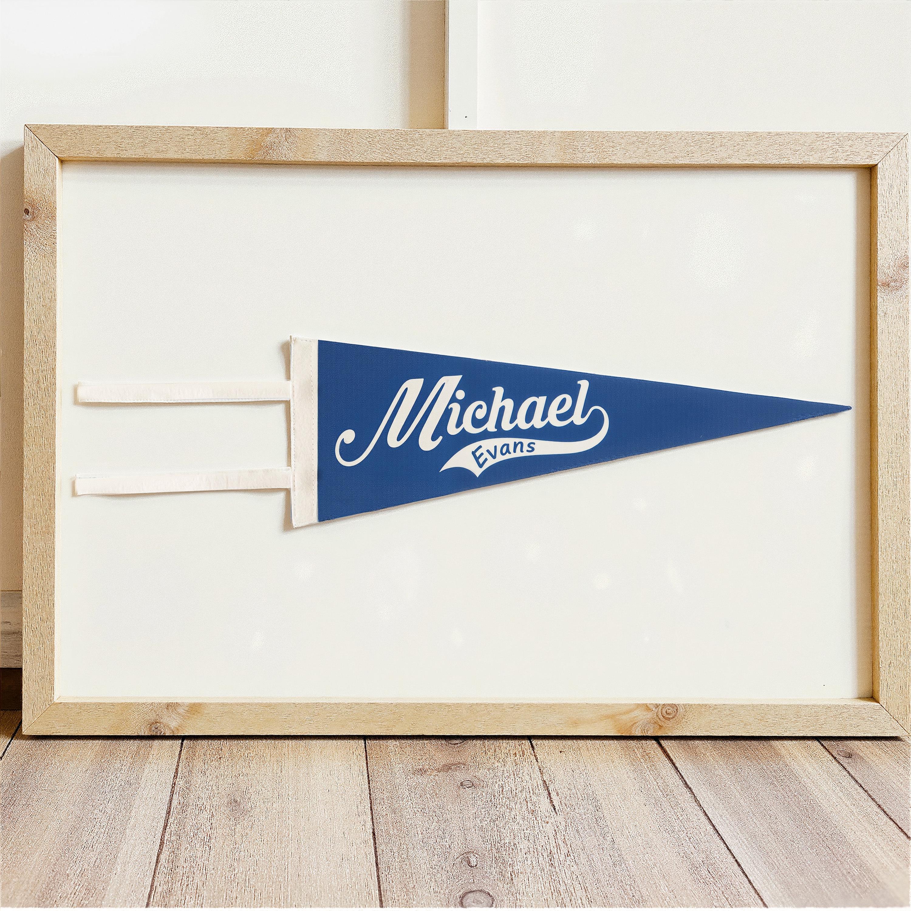 Custom Felt Name Pennant Sign, Personalized Vintage Banner Flag, Kids ...