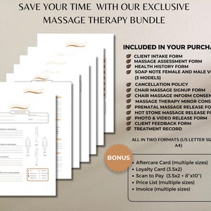 Massage Therapy Forms, Editable Massage Consultation and Waiver Form ...