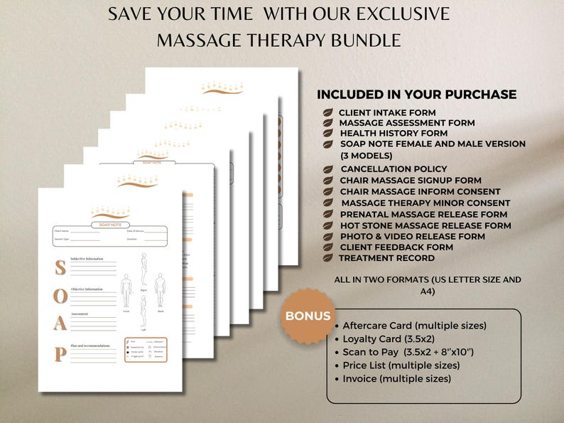 Massage Therapy Forms, Editable Massage Consultation and Waiver Form ...