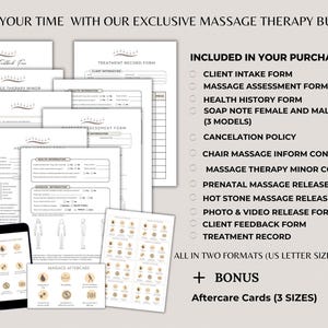 Massage Therapy Consent Forms - Editable Massage Form, Massage Therapy ...