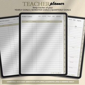 DIGITAL TEACHER PLANNER 2024-2025, Academic Lesson Planner, Lesson Plan ...