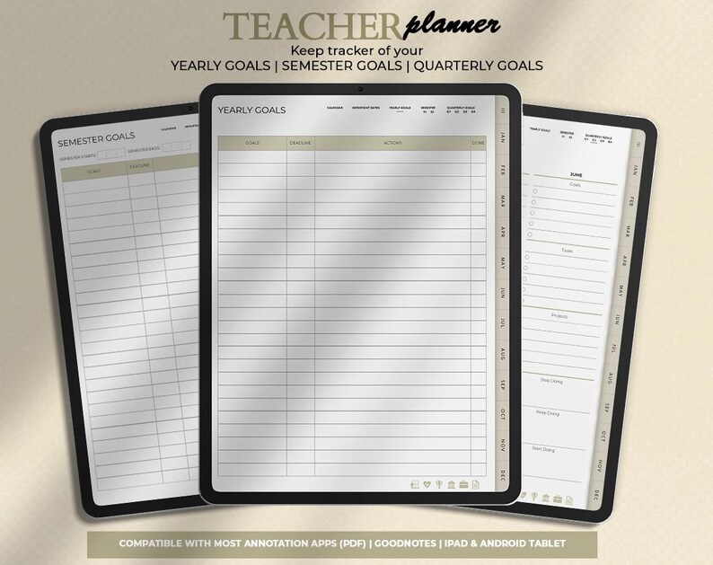 DIGITAL TEACHER PLANNER 2024-2025, Academic Lesson Planner, Lesson Plan ...