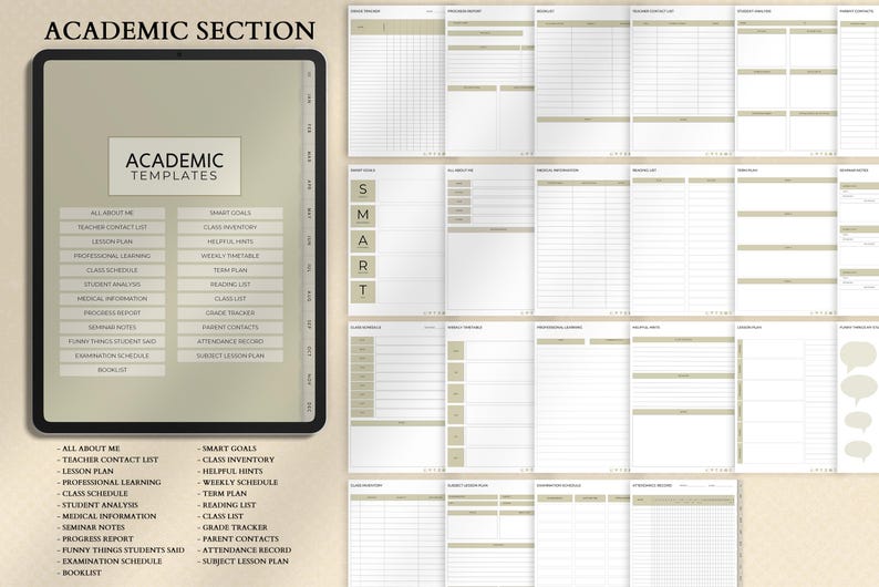 DIGITAL TEACHER PLANNER 2024-2025, Academic Lesson Planner, Lesson Plan ...