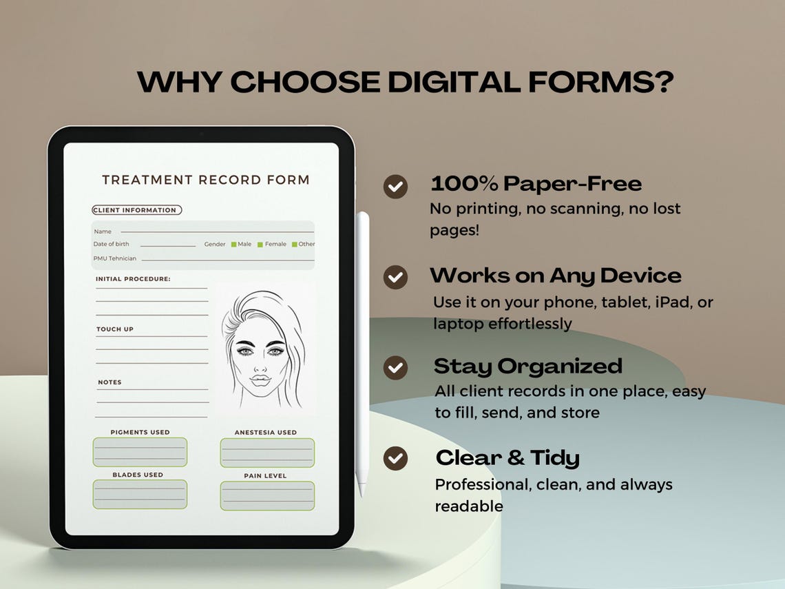 Permanent Makeup Forms: PMU Consent, Aftercare, Client Intake (digital ...