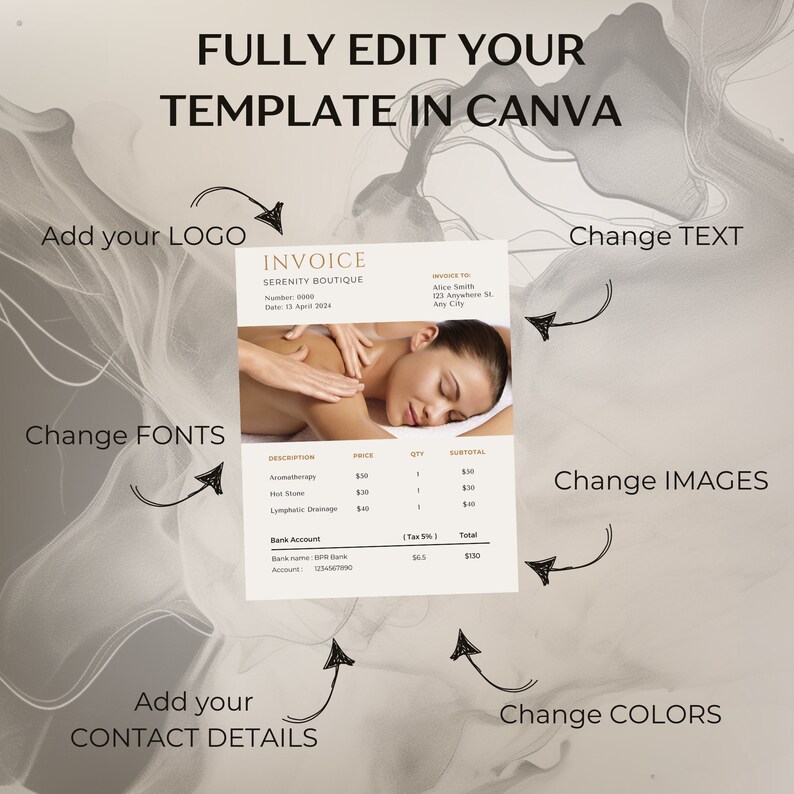 Invoice Template Editable and Printable Canva Invoice Template Invoice ...